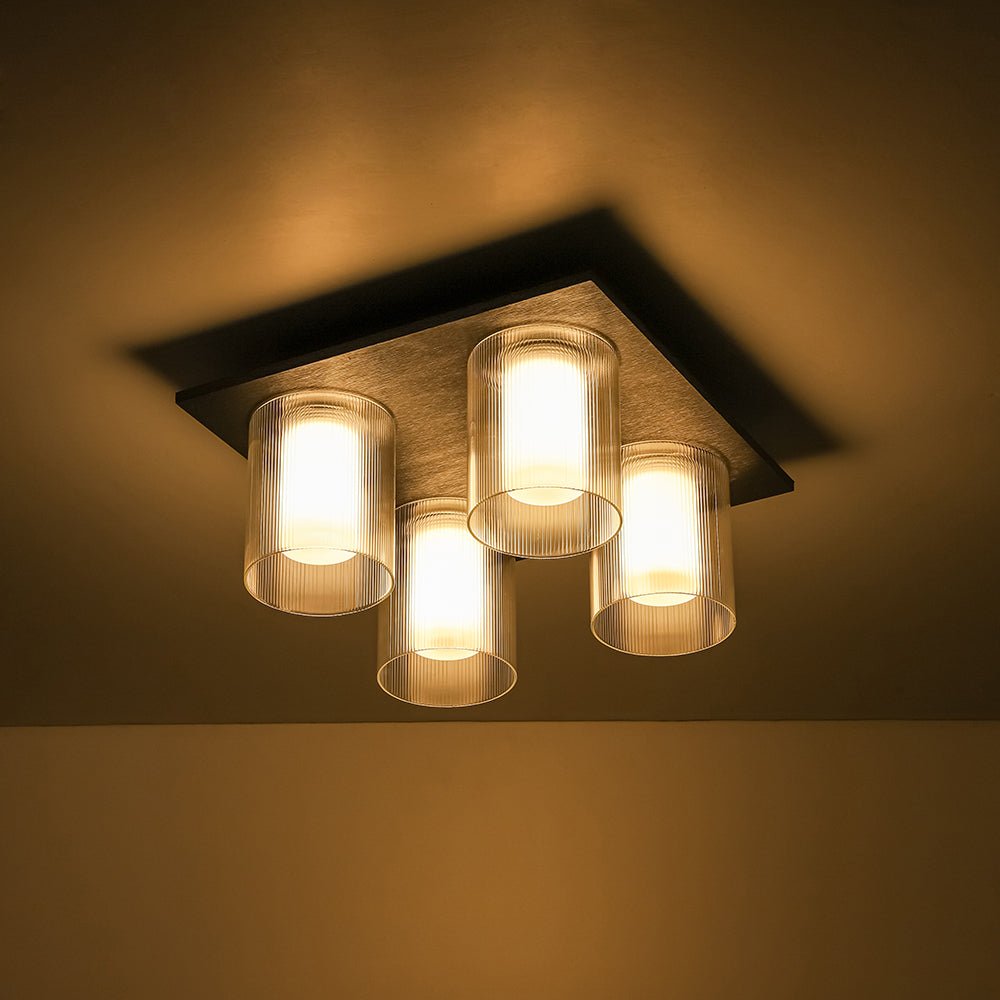 Dimmable LED Cylindrical Glass Square Ceiling Light | Farmhouze Light