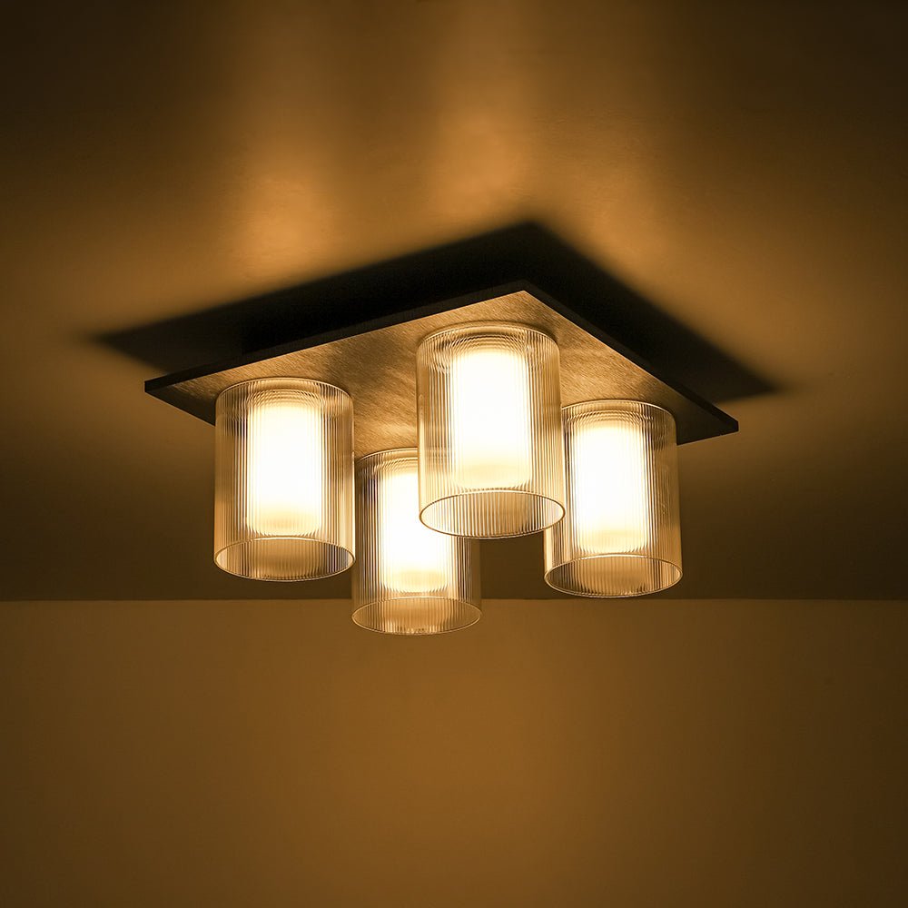 Dimmable LED Cylindrical Glass Square Ceiling Light | Farmhouze Light