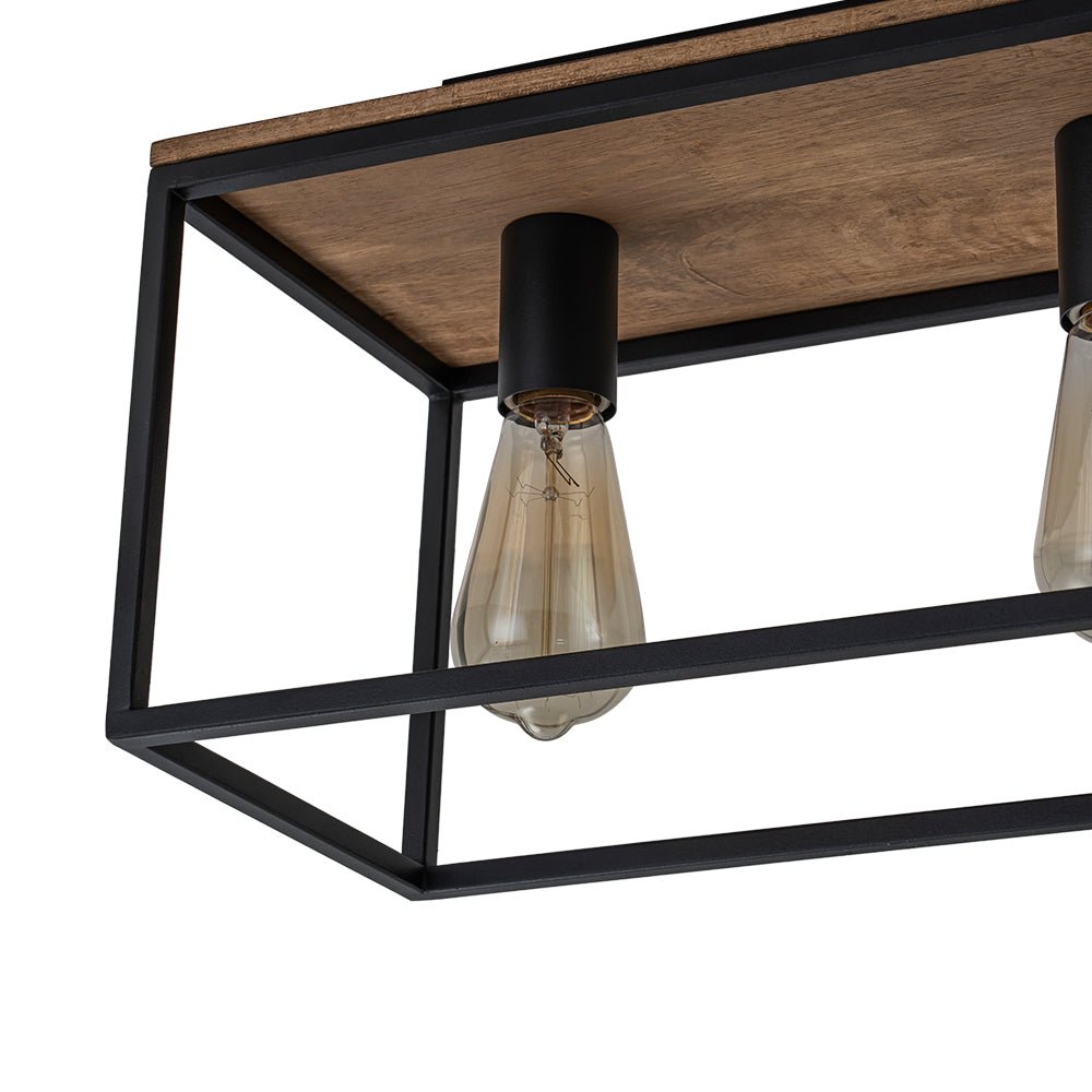 5-Light Rectangular Cage Flush Mount Ceiling Light | Farmhouze Light