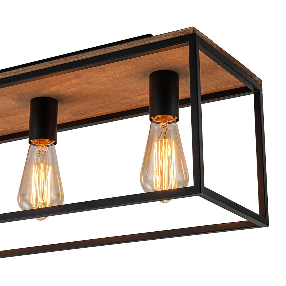 5-Light Rectangular Cage Flush Mount Ceiling Light | Farmhouze Light