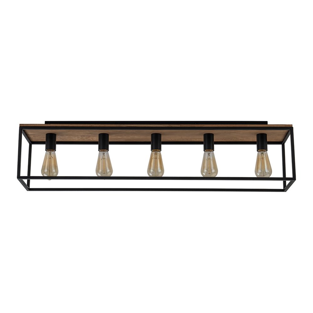 5-Light Rectangular Cage Flush Mount Ceiling Light | Farmhouze Light