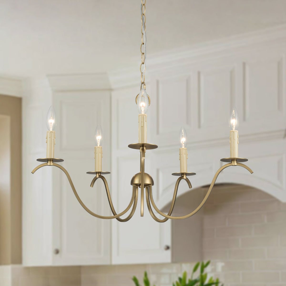 5-Light Vintage Elegant Simple Candle Style Chandelier Farmhouze Light