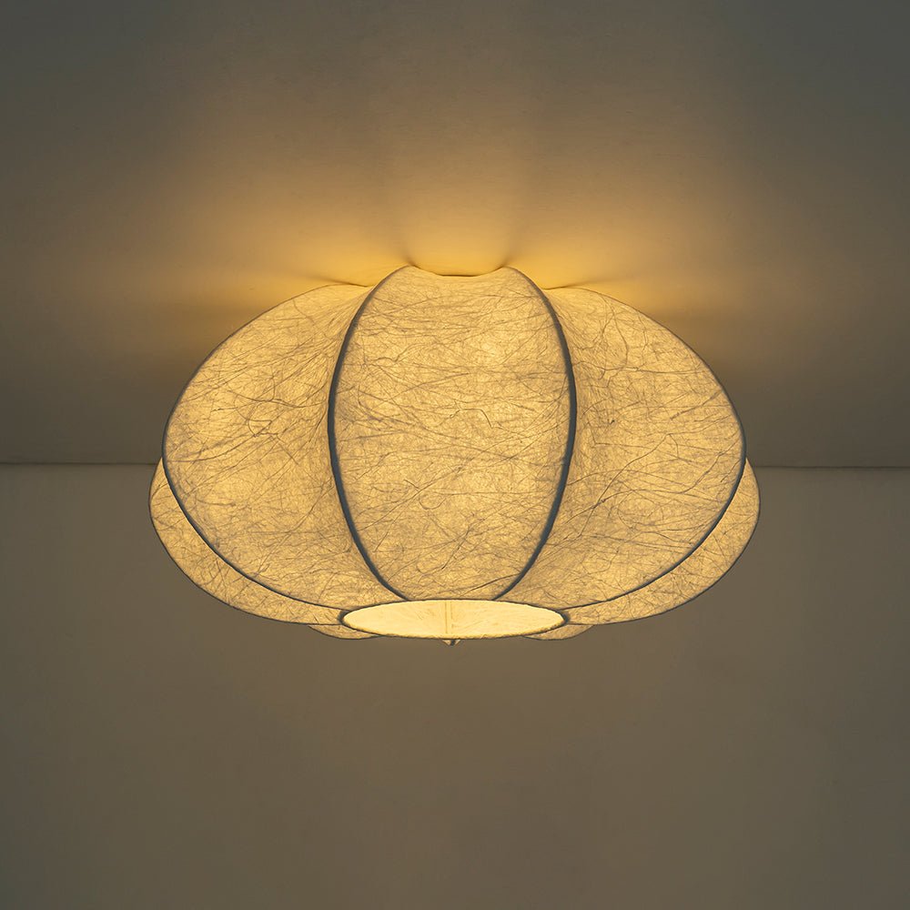 Ambient Round Cage Organic White Silk Flush Mount | Farmhouze Light