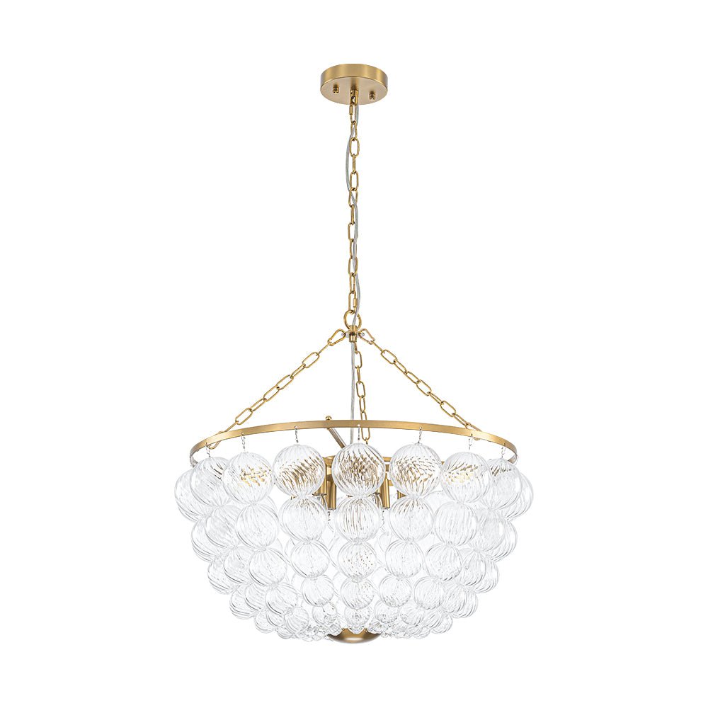 Art Deco Glam Cascade Swirled Glass Bubble Chandelier Farmhouze Light