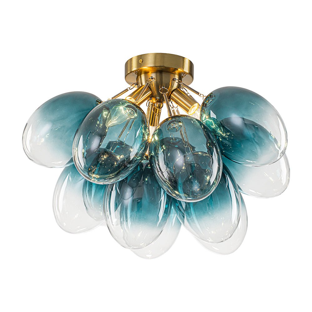 Cluster Blue Glass Globe Bubble Semi Flush Mount | Farmhouze Light