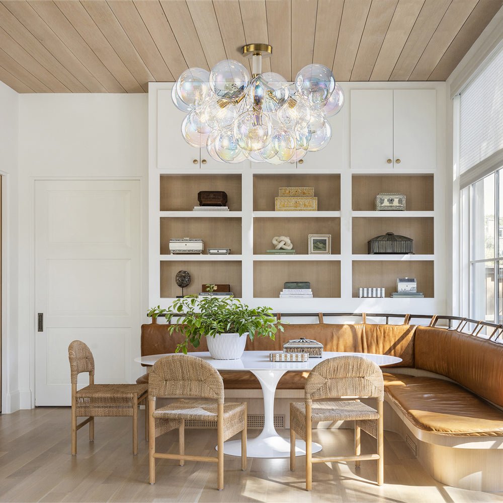 Clear Rainbow Glass Cluster Bubble Ceiling Semi Flush Farmhouze Light