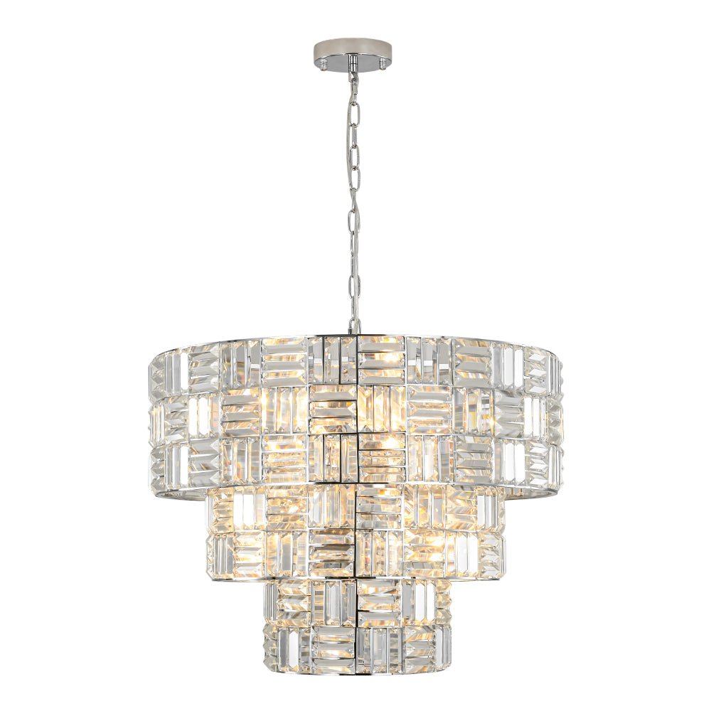 Modern Radiant crystal 3-Tier Drum Cage Chandelier | Farmhouze Light