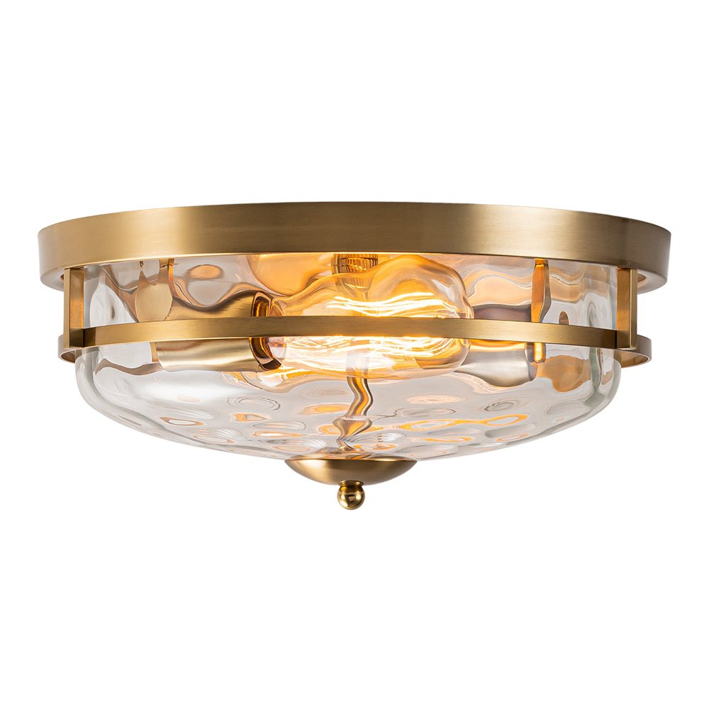 Farmhouse Round Hammered Glass Flush Mount Ceiling | Farmhouze Light