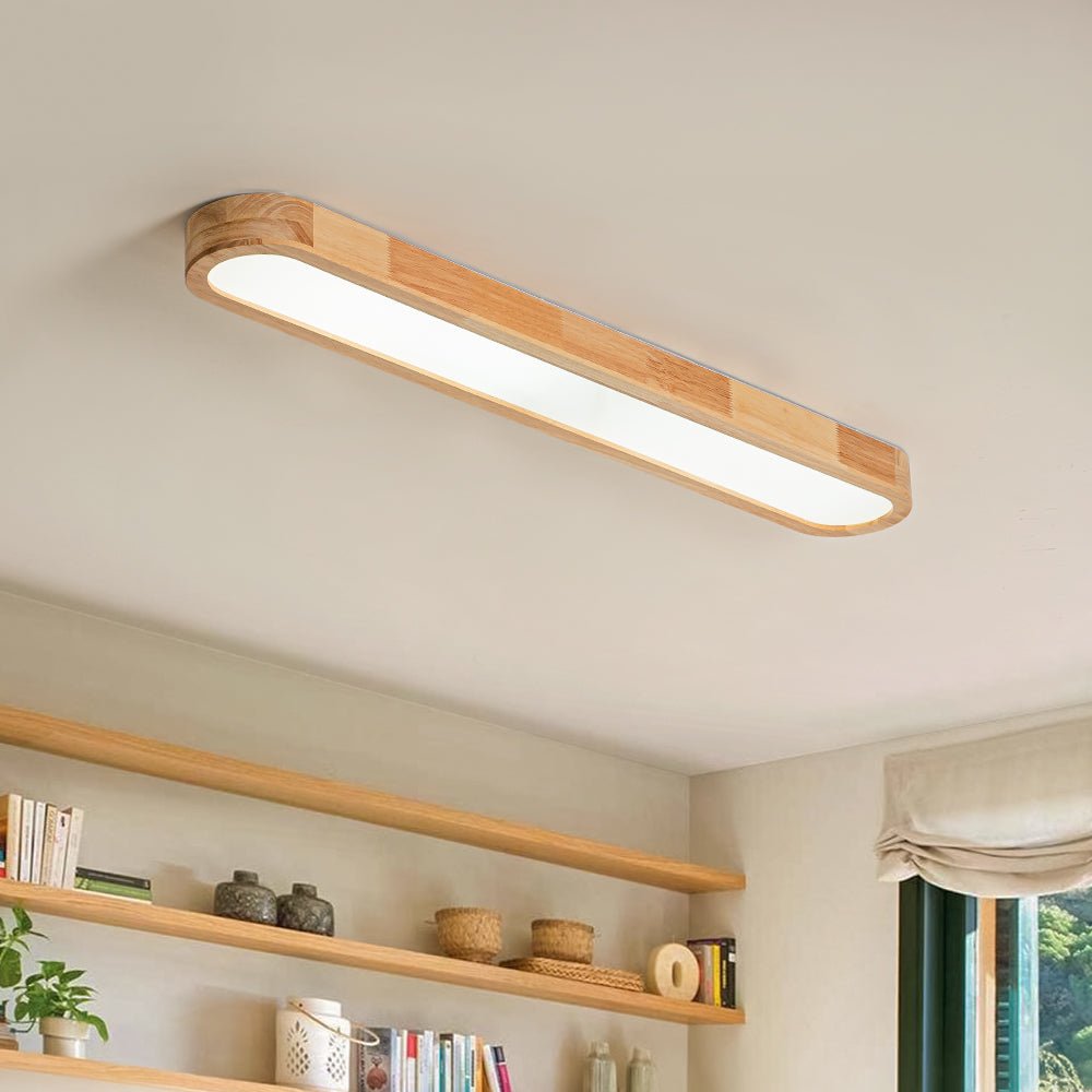 Farmhouse Wooden Oblong Dimmable LED Ceiling Light | Farmhouze Light