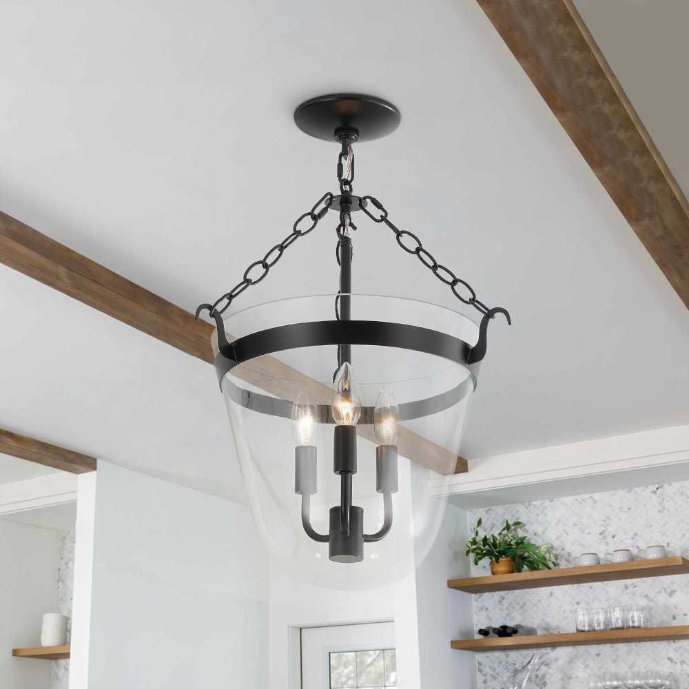 French Farmhouse Candle Glass Bell Cage Ceiling Light Farmhouze Light