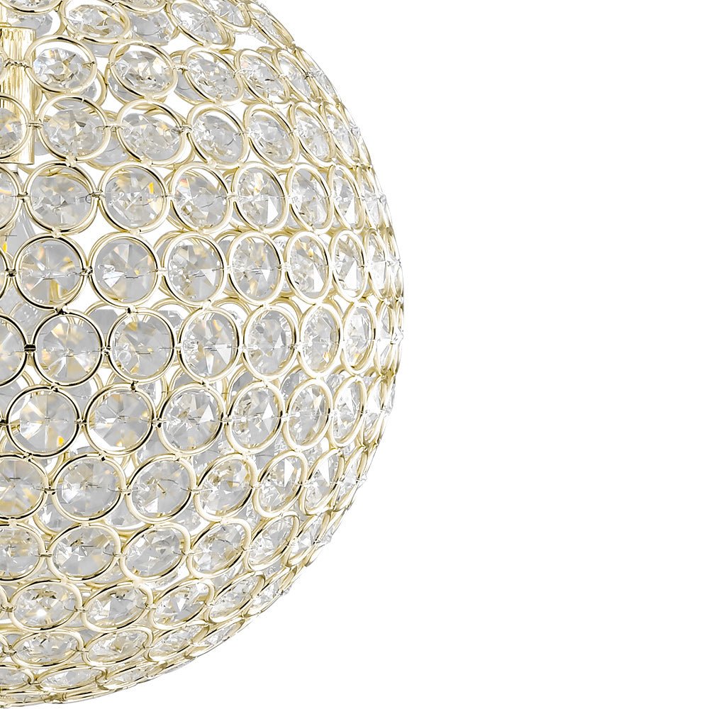 Mid-Century Modern Gold Crystal Sphere Chandelier | Farmhouze Light