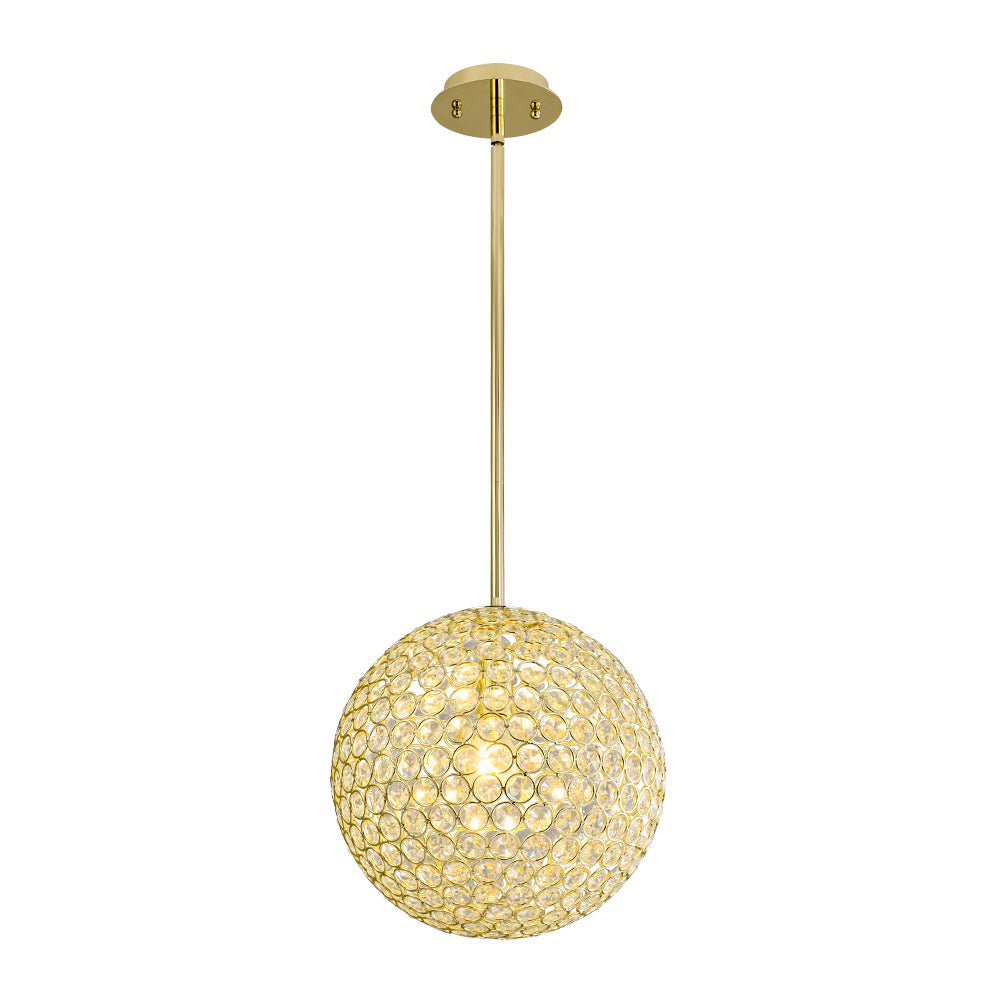 Mid-Century Modern Gold Crystal Sphere Chandelier | Farmhouze Light