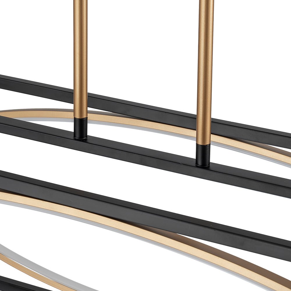 Dimmable LED Rectangle Cage Kitchen Island Chandelier Farmhouze Light