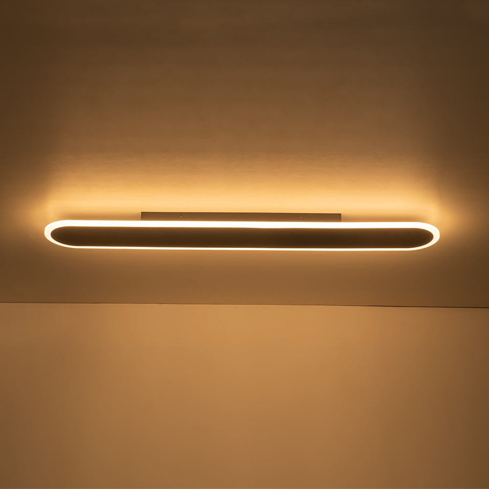 Modern Minimalist Linear Oblong LED Semi Flush Mount | Farmhouze Light