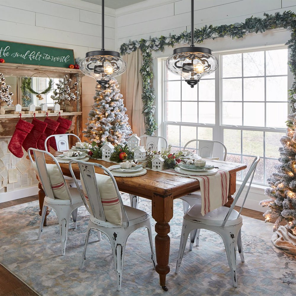 Modern Round Hammered Water Glass Ceiling Pendant | Farmhouze Light