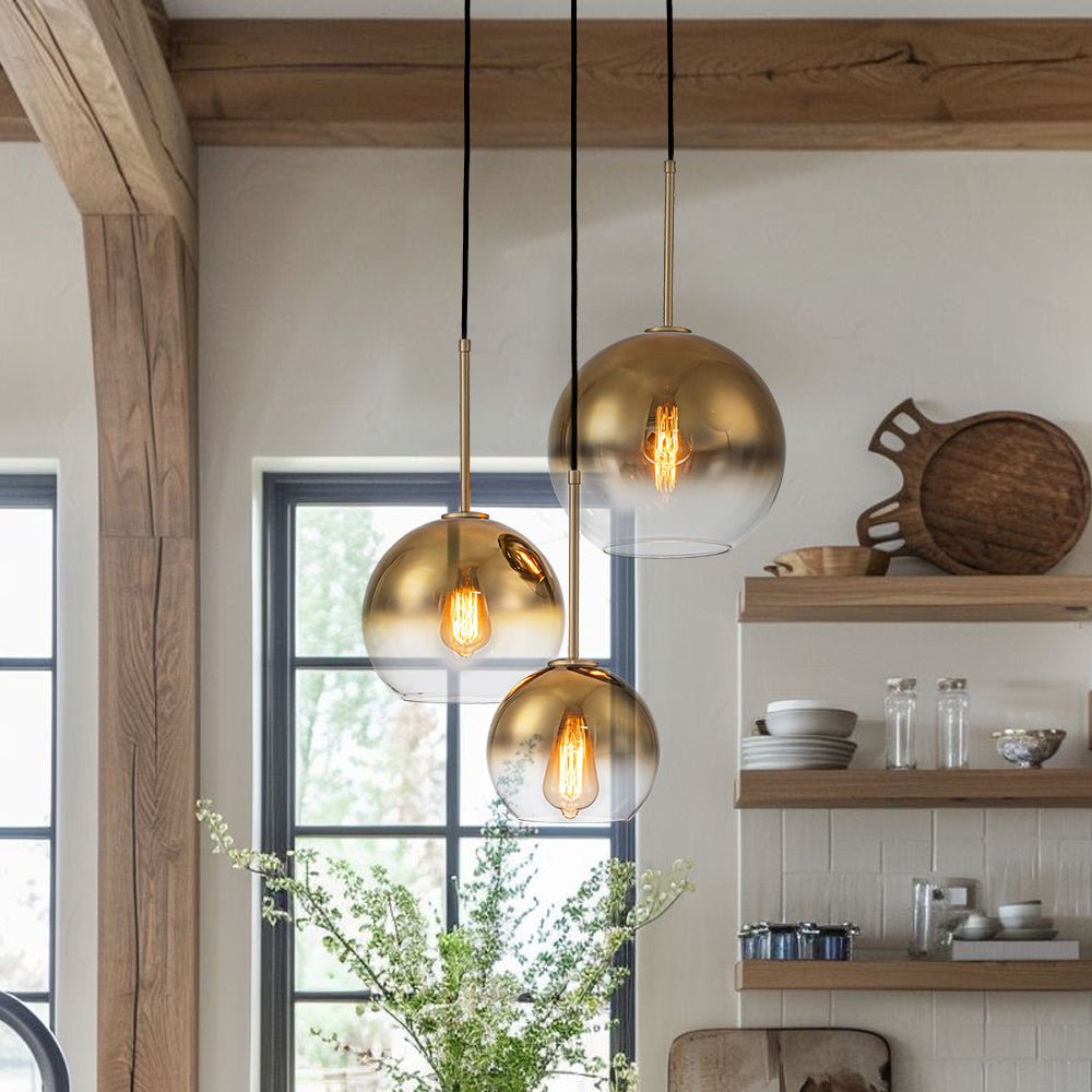 Stylish 3-Light Gradient Glass Globe Pendant Light | Farmhouze Light