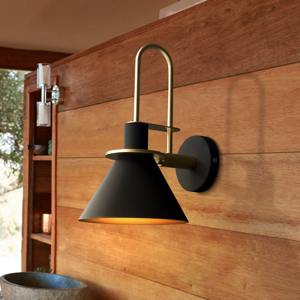 simple black wall light