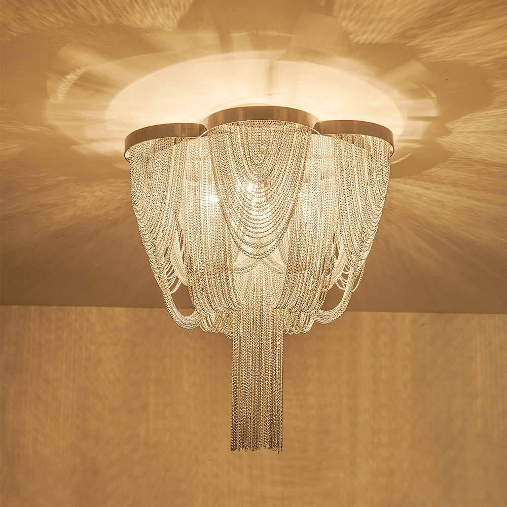 5-Light Statement Draped Chain Flush Mount Light | Farmhouze Light