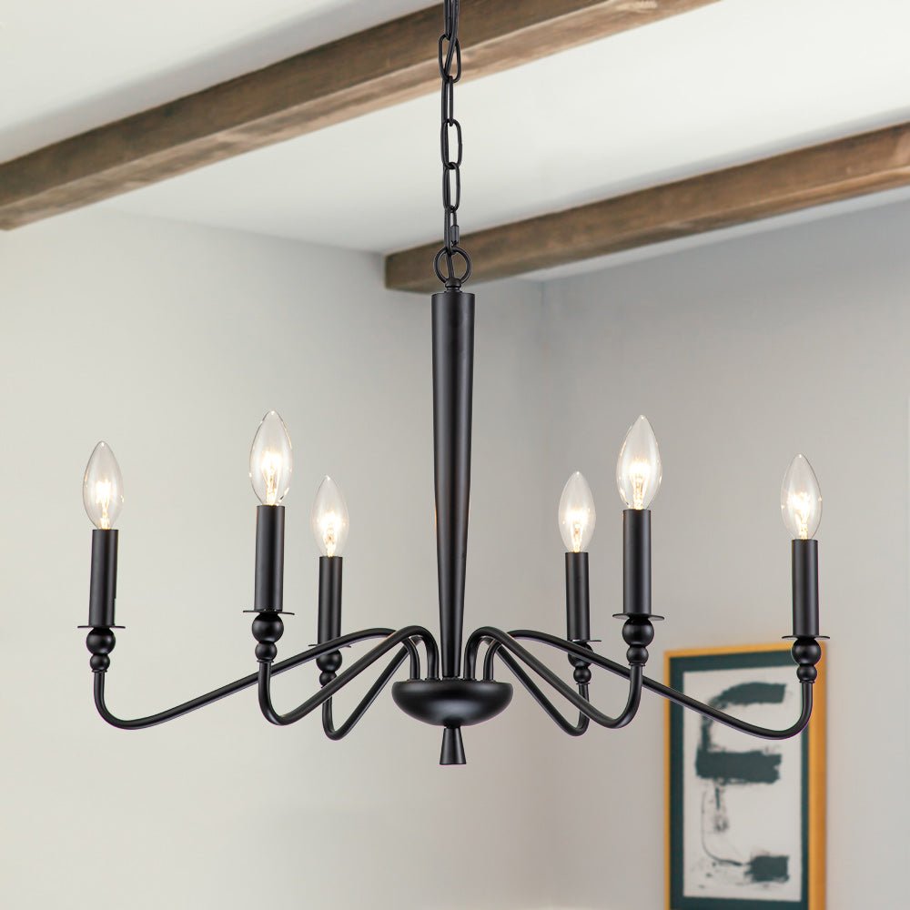 6-Light Farmhouse Metal Candle Style Chandelier | Farmhouze Light