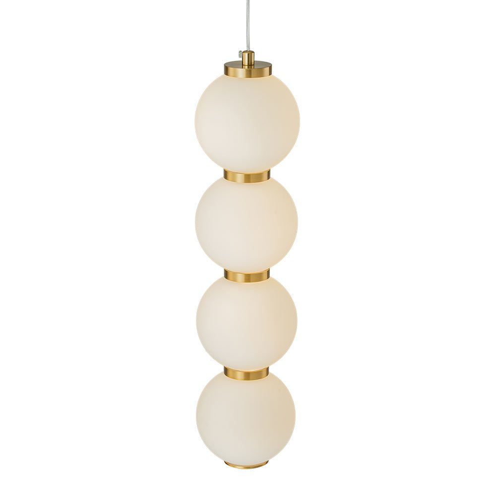 Brass 4-Light LED Milky Glass Dango Globe Pendant | Farmhouze Light
