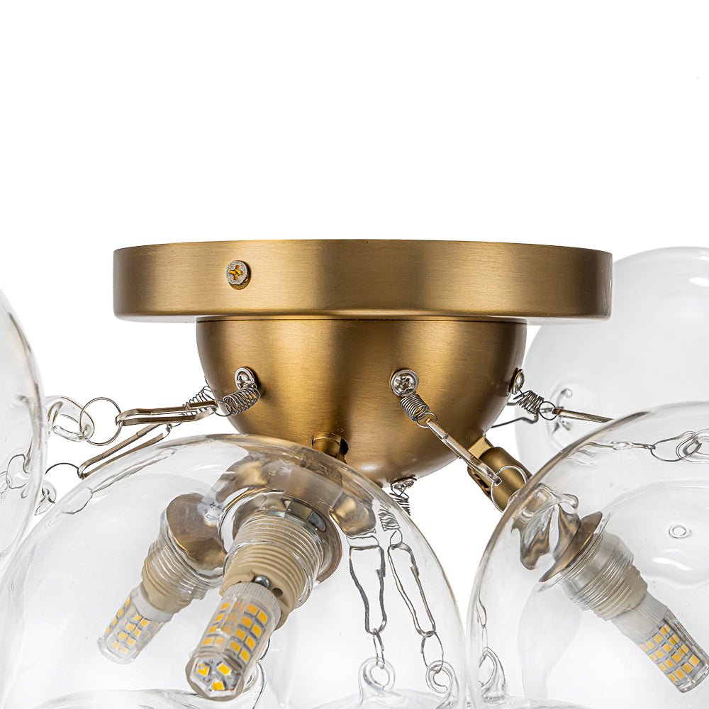 Brass Glass Globe Cluster Bubble Semi-Flush Mount | Farmhouze Light