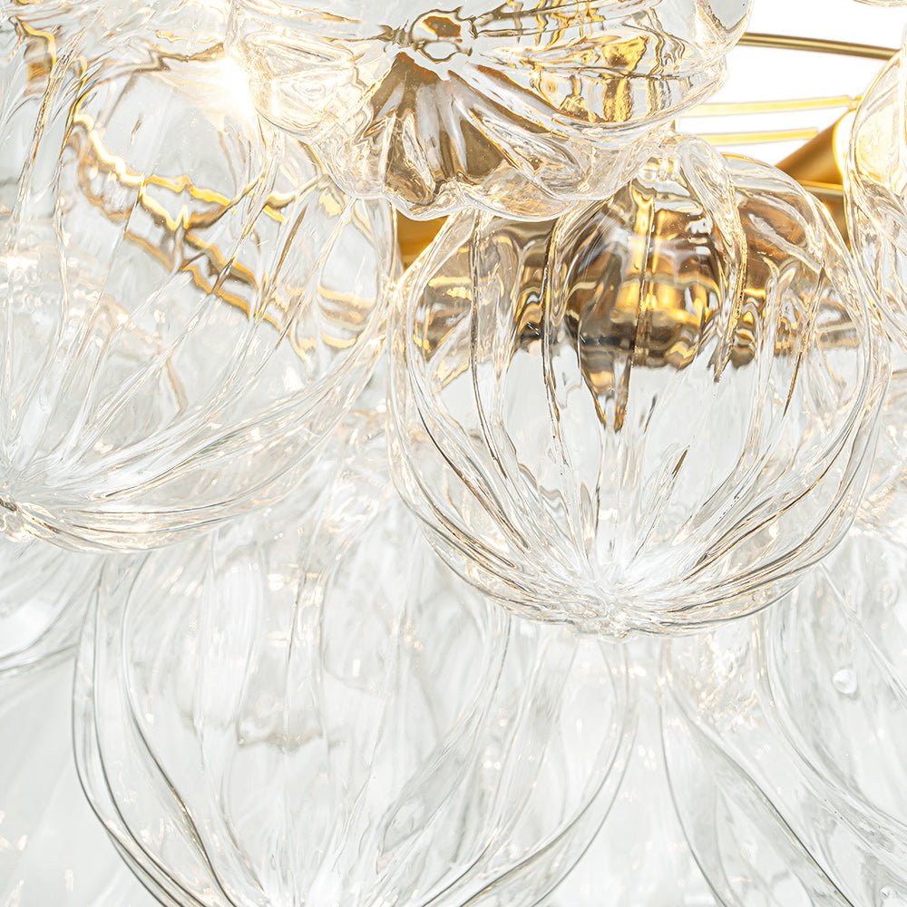 Decorative Pattern Glass Globe Cluster Flush Mount | Farmhouze Light
