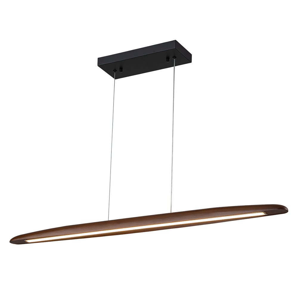 Dimmable Warm LED Walnut Wood Linear Pendant Light | Farmhouze Light