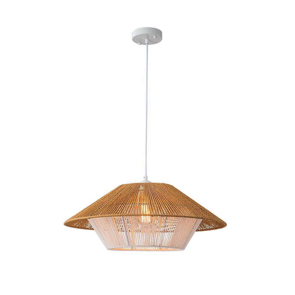 Farmhouse Bohemian 1-Light Rope Cage Pendant Light | Farmhouze Light