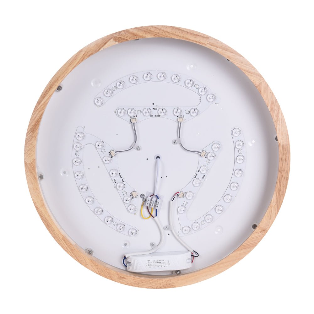 Farmhouse Wooden Round LED Ceiling Light | Farmhouze Light, Low Profile ...