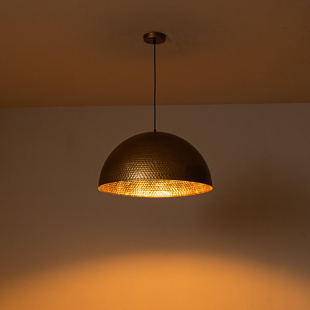 Industrial Hammered Oversized Metal Dome Pendant | Farmhouze Light