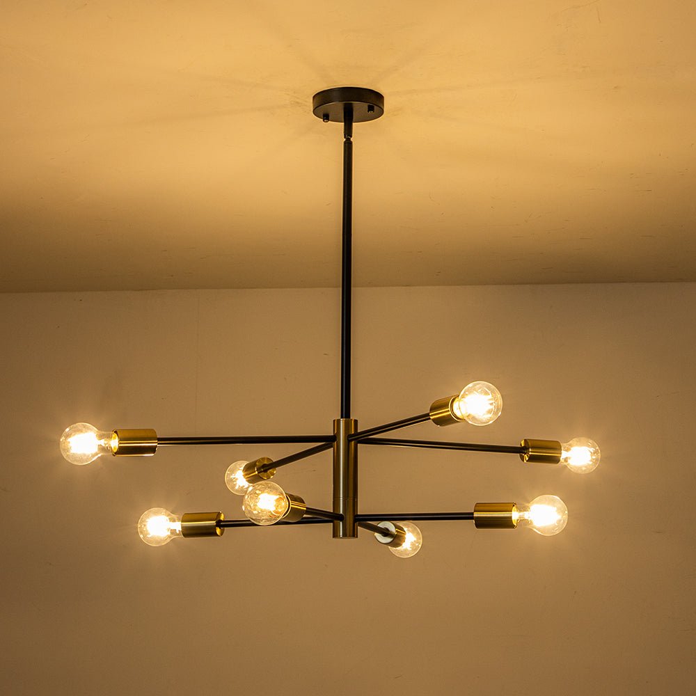 Industrial Classic Linear Sputnik Light Fixture Black Farmhouze Light