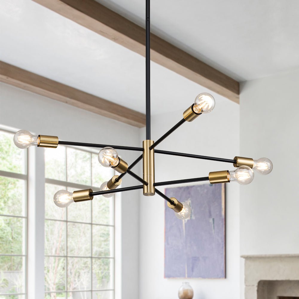 Industrial Classic Linear Sputnik Light Fixture Black Farmhouze Light