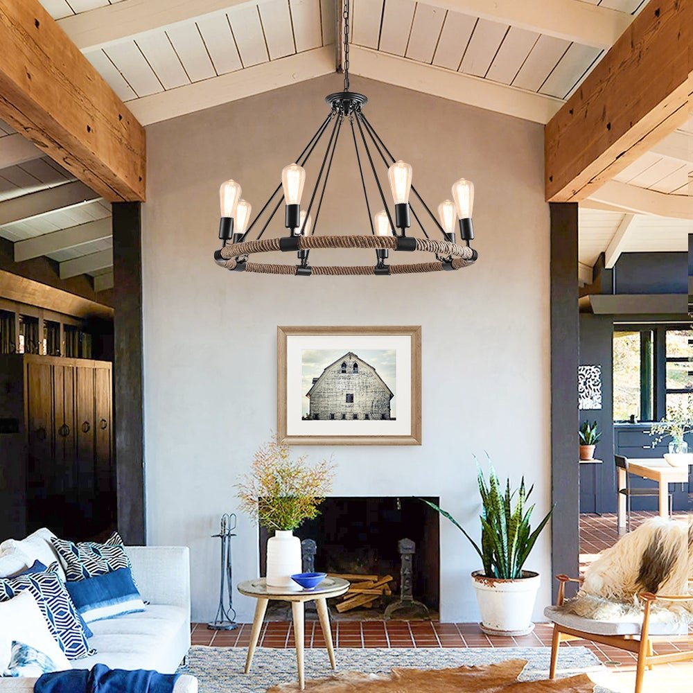 Industrial Retro Hemp Rope Pendant Light | Farmhouze Light, Industrial ...