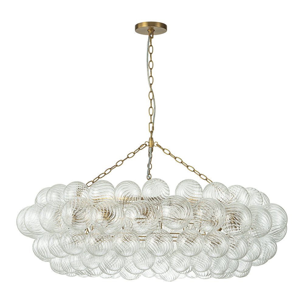 Kitchen Dining Swirled Glass Bubble Round Chandelier Farmhouze Light