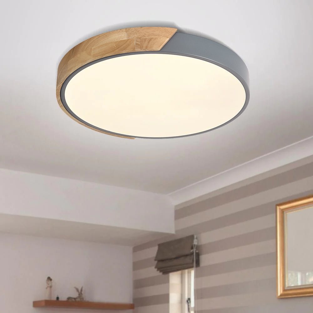 Minimalist LED Dimmable Round Ceiling Light | Farmhouze Light, LED Wood ...