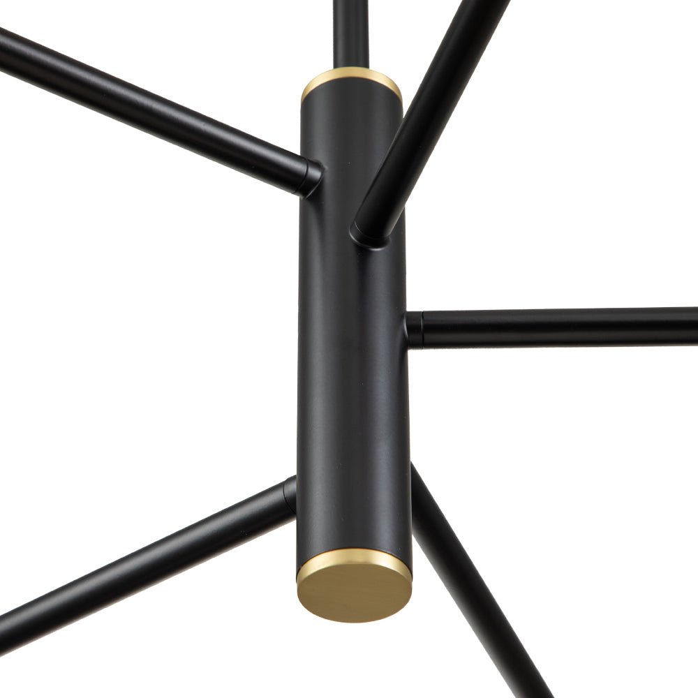 Modern 5-Light Metal Sputnik Linear Chandelier Black | Farmhouze Light