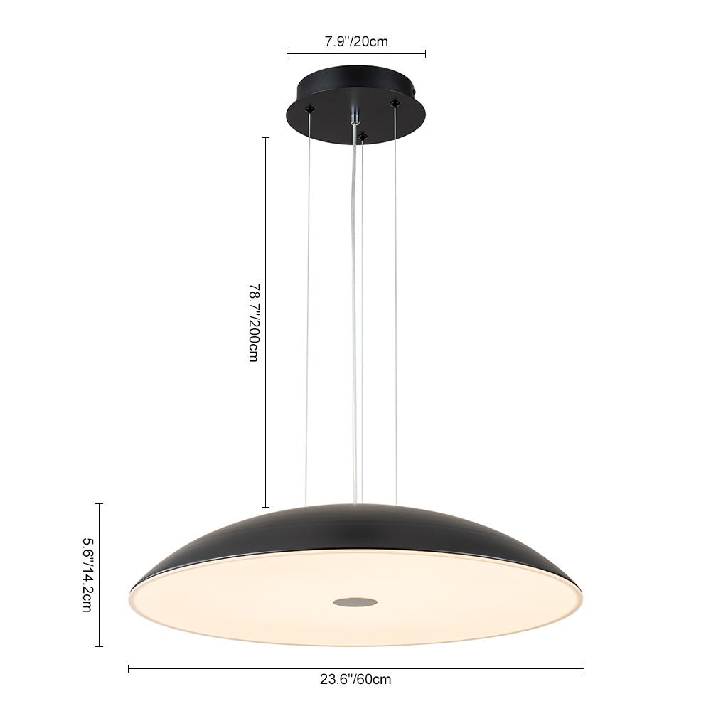Modern Dimmable LED Wide Dome Pendant Light Minimalist Farmhouze Light