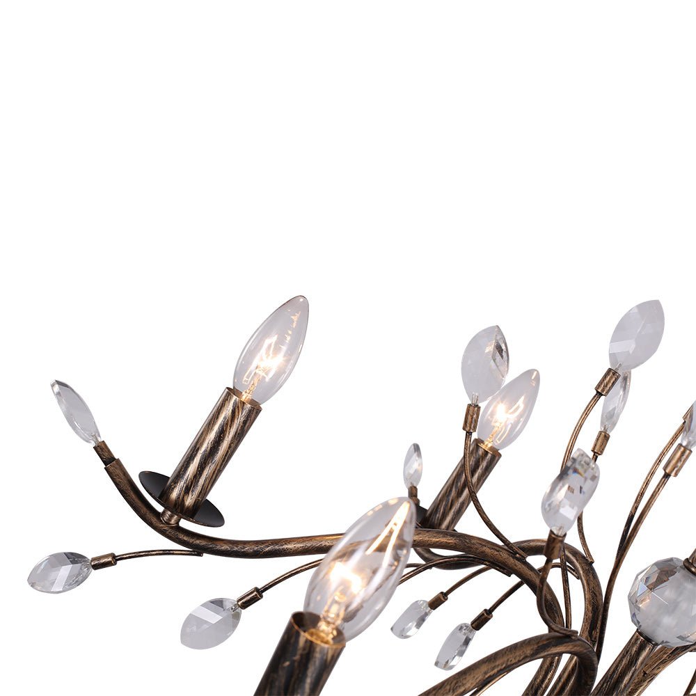 Rustic Vintage Floral Crystal Branch Chandelier | Farmhouze Light