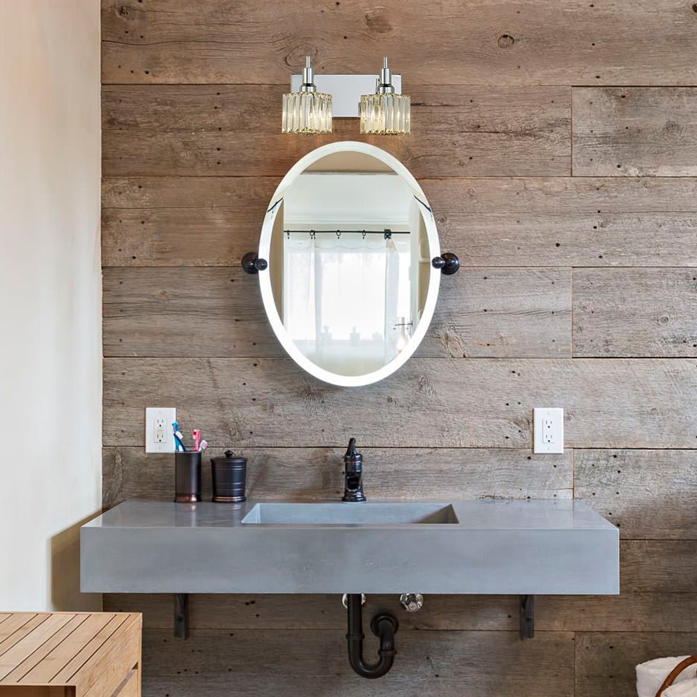 Modern Square Crystal Shade Bathroom Vanity Wall Light Farmhouze Light