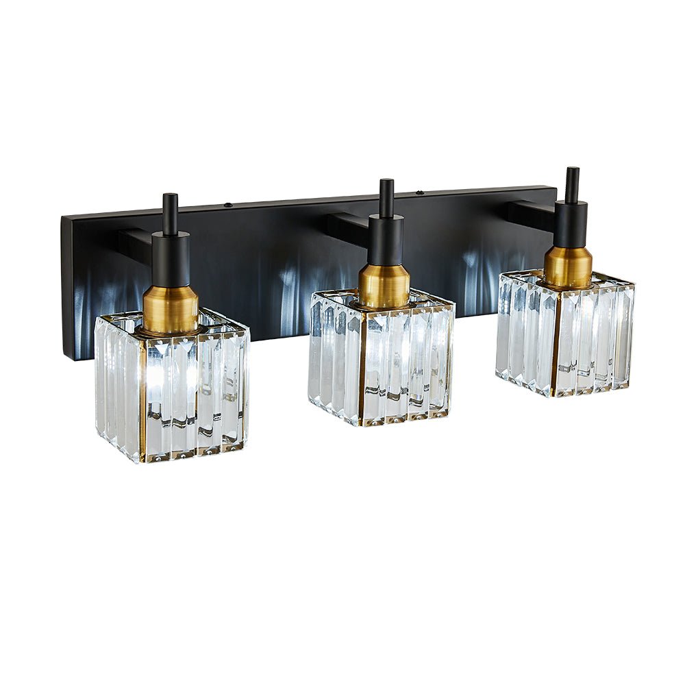 Modern Square Crystal Shade Bathroom Vanity Wall Light Farmhouze Light