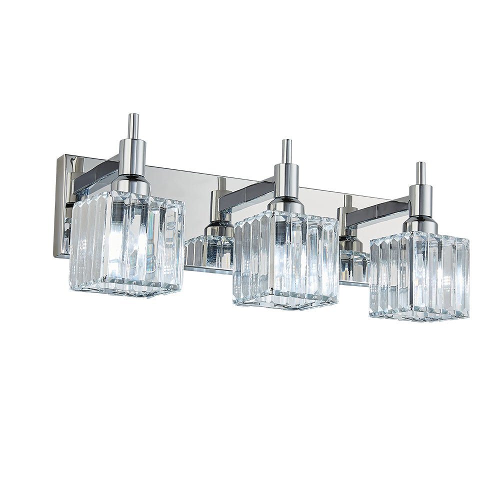 Modern Square Crystal Shade Bathroom Vanity Wall Light Farmhouze Light