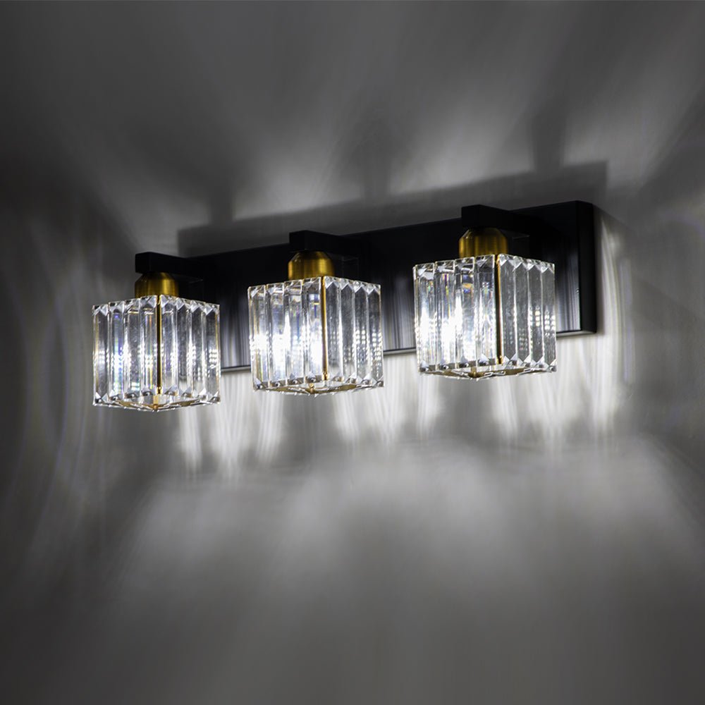 Modern Square Crystal Shade Bathroom Vanity Wall Lamp Farmhouze Light