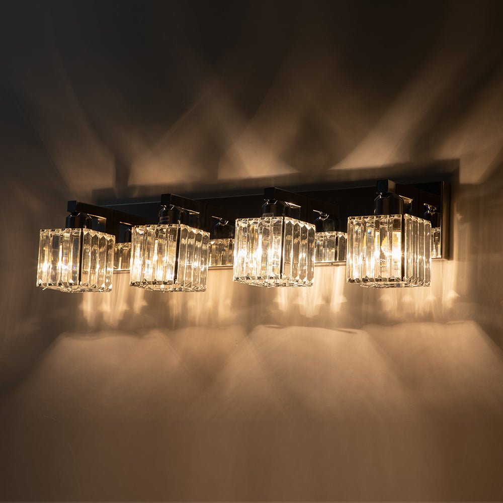 Modern Square Crystal Shade Bathroom Vanity Wall Lamp Farmhouze Light