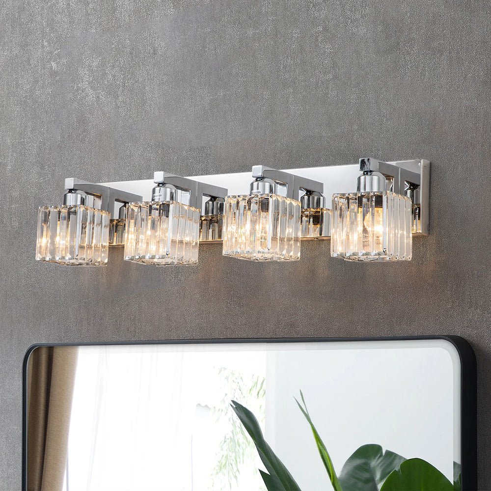 Modern Square Crystal Shade Bathroom Vanity Wall Lamp Farmhouze Light