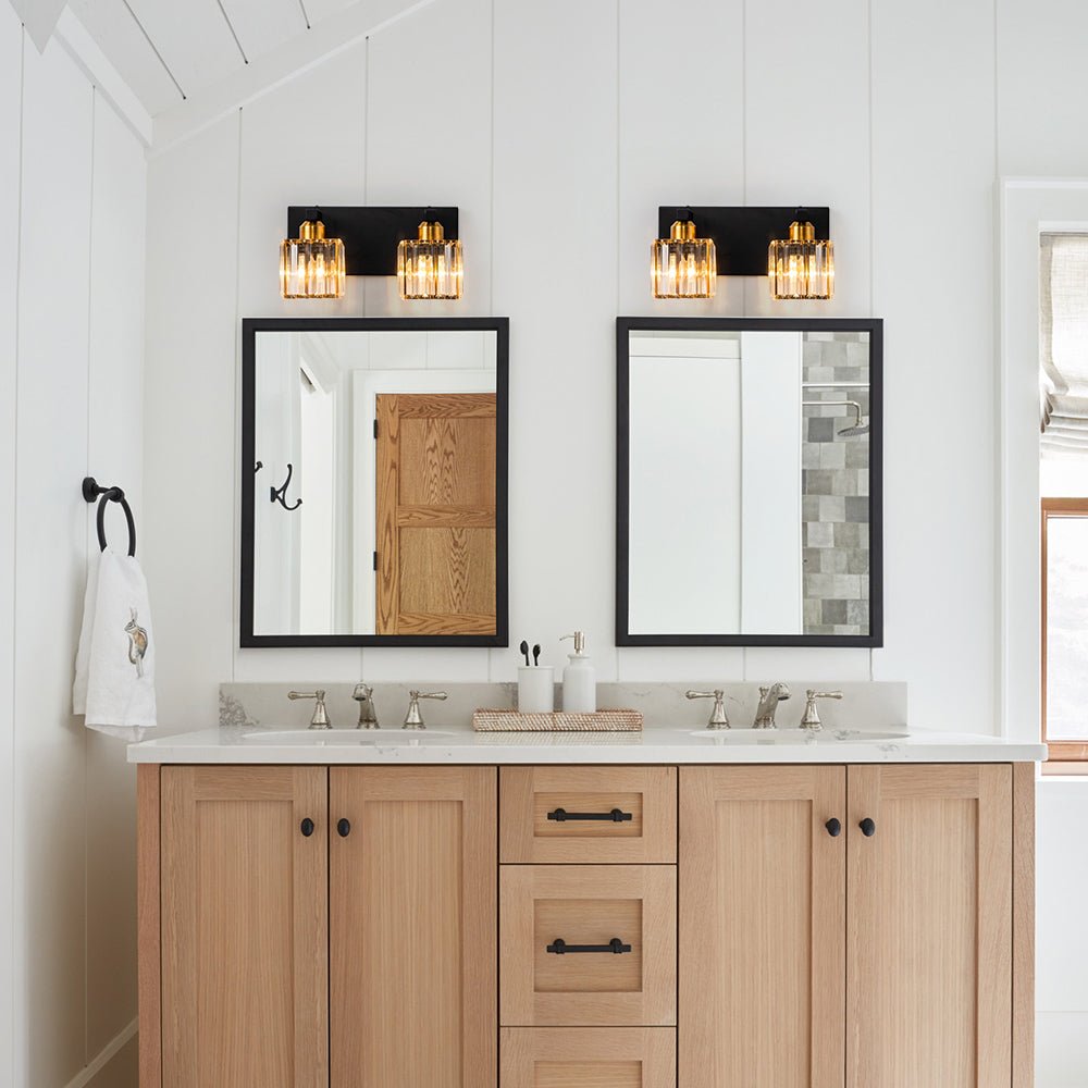 Modern Square Crystal Shade Bathroom Vanity Wall Lamp Farmhouze Light