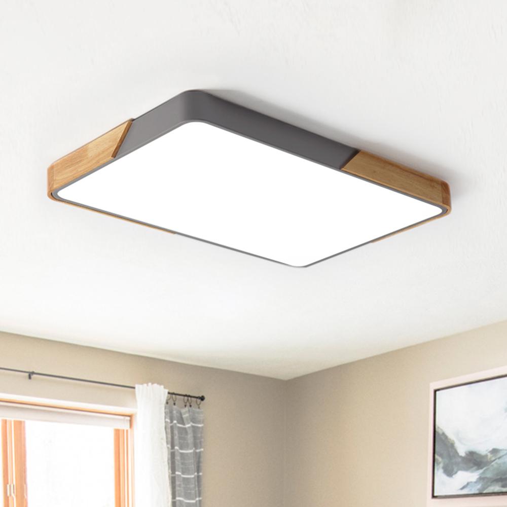 Wood Rectangle LED Ceiling Light | Farmhouze Light | Square Flush Mount ...
