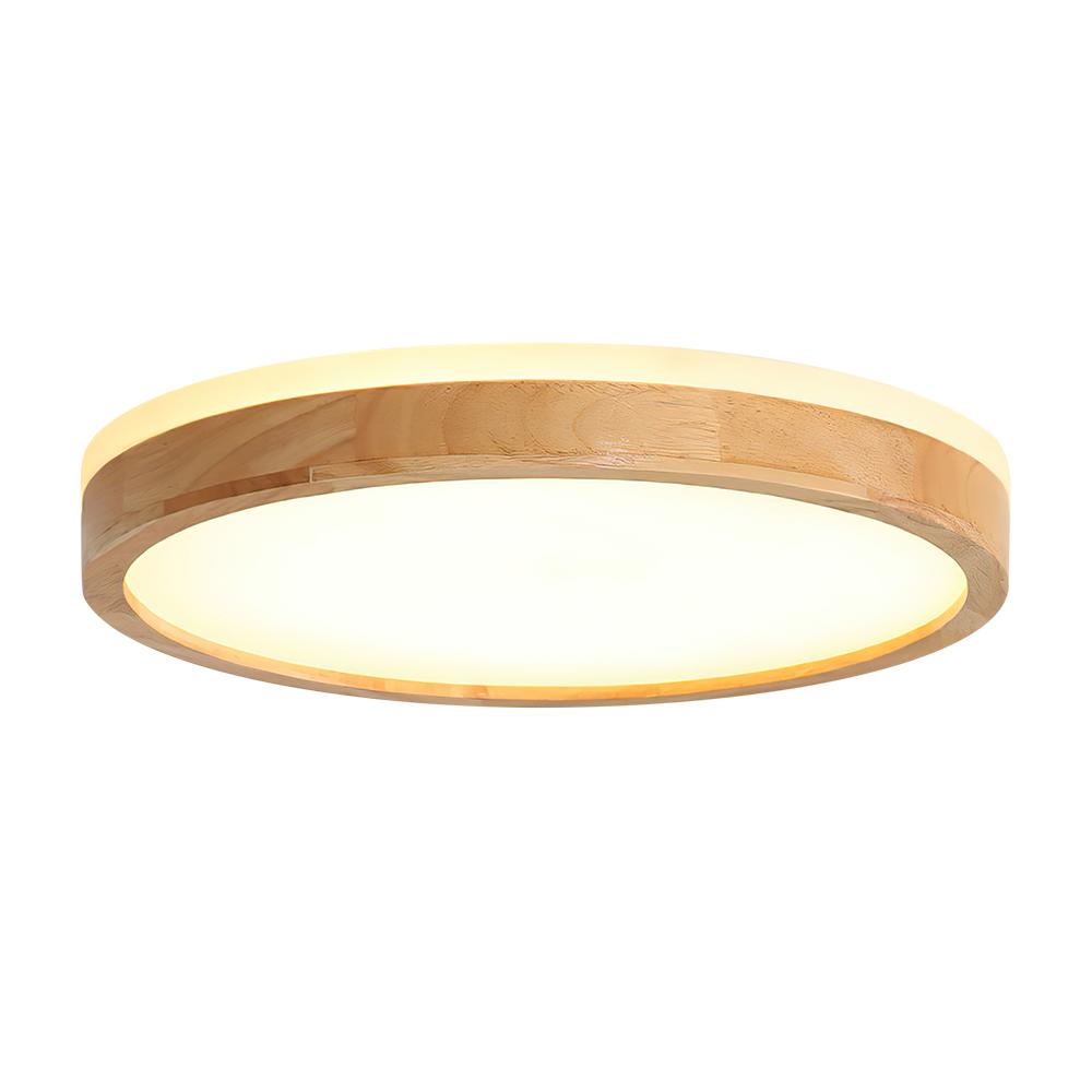 Farmhouse Wooden Round LED Ceiling Light | Farmhouze Light, Low Profile ...