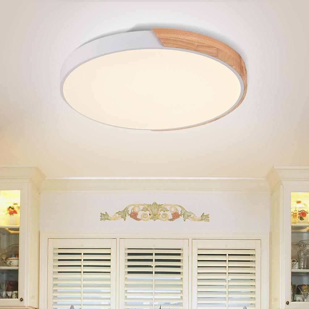 Minimalist LED Dimmable Round Ceiling Light | Farmhouze Light, LED Wood ...